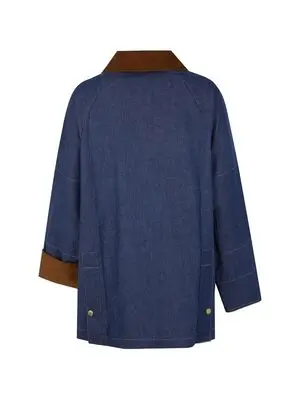 Barbour Denim Jacket With Corduroy Collar And Cuffs - Indigo