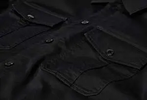 Moncler Logo Patch Gabardine Pocket Overshirt - Black