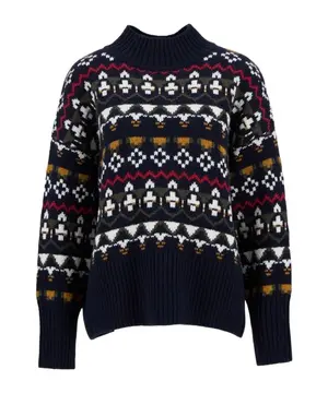Barbour Larisa Fair Isle High-neck Jumper - Black