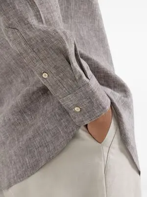 Brunello Cucinelli Buttoned Long-sleeved Shirt - Gray
