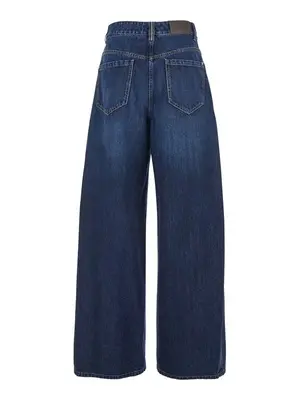 Brunello Cucinelli Mid-waisted Wide-leg Jeans - Blue