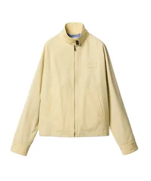 Miu Miu Poplin Blouson Jacket - Vanilla