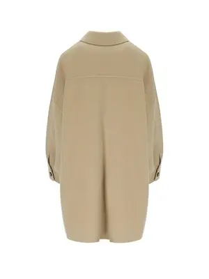 Max Mara Long Sleeve Button-up Coat - Camel