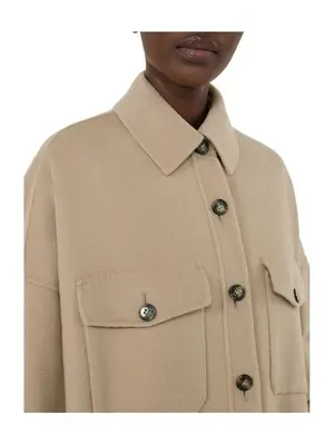 Max Mara Long Sleeve Button-up Coat - Camel
