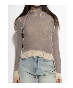 DIESEL® M-dracarina Jumper With Distressed Details - Beige