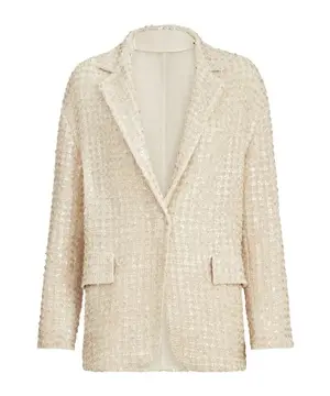 Brunello Cucinelli Dazzling Net Embroidery Blazer