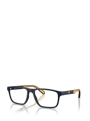 Emporio Armani Matte Effect Rectangular Frame Full Rim Eyeglasses