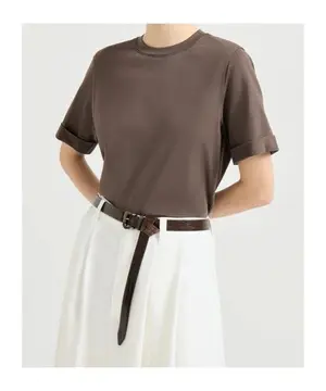 Brunello Cucinelli Shiny Trim Jersey T-shirt