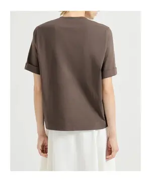 Brunello Cucinelli Shiny Trim Jersey T-shirt
