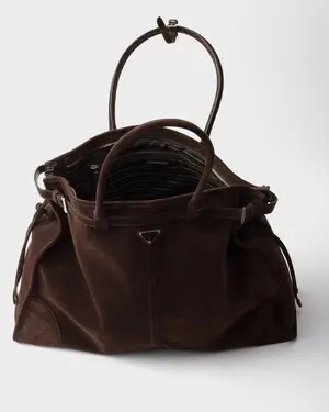 Prada Bonnie Suede Tote Bag - Brown