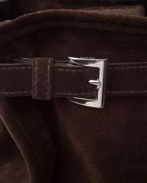 Prada Bonnie Suede Tote Bag - Brown
