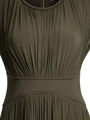 Zimmermann Luna Pleated Column Dress - Olv