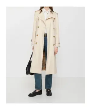 Burberry Long Tropical Gabardine Waterloo Trench Coat