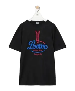 Loewe Graphic Print Crewneck T-shirt - Black