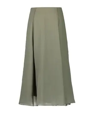 Brunello Cucinelli Brunello Cucinelli Flared Hem Midi Skirt Green