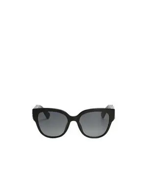 Dior Black And Silver Logo Detail Sunglasses