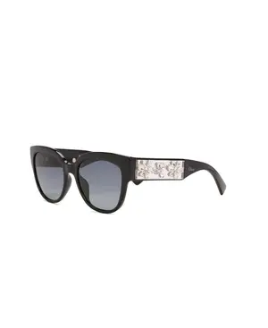 Dior Black And Silver Logo Detail Sunglasses