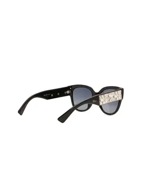 Dior Black And Silver Logo Detail Sunglasses