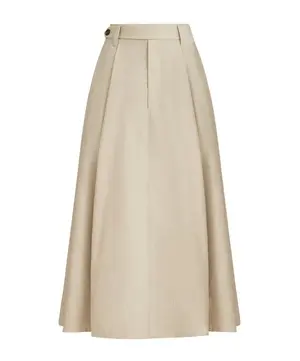 Brunello Cucinelli Poplin Sartorial Skirt - Beige