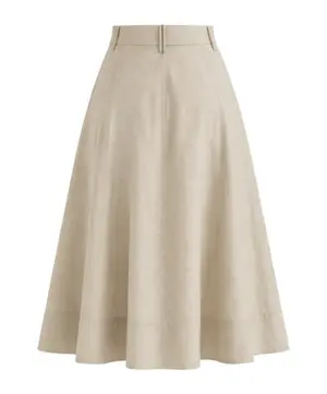 Brunello Cucinelli Poplin Sartorial Skirt - Beige