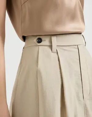 Brunello Cucinelli Poplin Sartorial Skirt - Beige