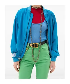 Versace Poplin Zip Blouson - Blue