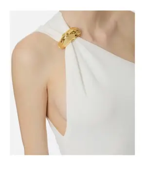 Elisabetta Franchi One-shoulder Milano Stitch Knit Gown - Ivory