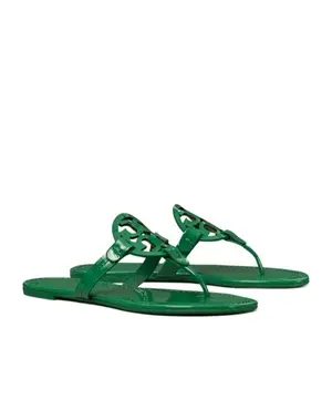 Tory Burch Miller Double T Slides - Grass