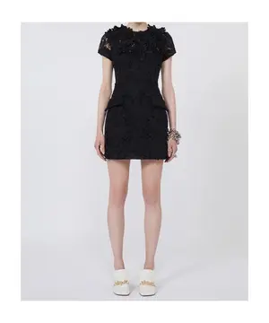 Sportmax Floral Appliqué Lace Mini Dress