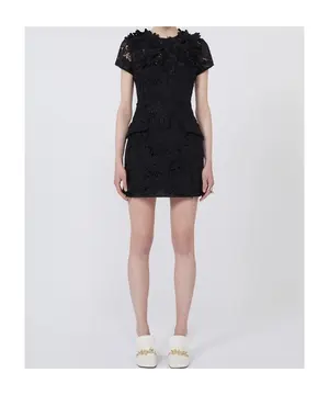 Sportmax Floral Appliqué Lace Mini Dress