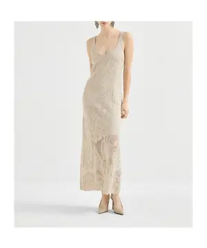 Brunello Cucinelli Crochet Maxi Dress