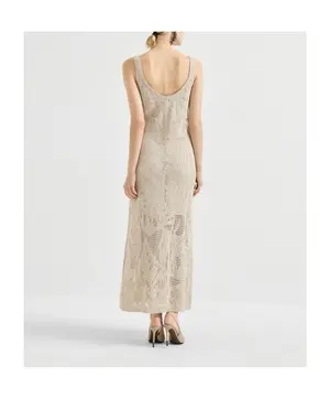 Brunello Cucinelli Crochet Maxi Dress