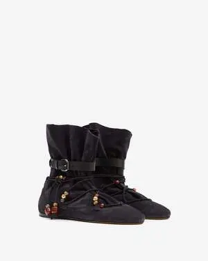 Isabel Marant Étoile Letiz Beaded Lace-up Boots - Black