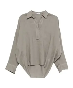 Brunello Cucinelli V-neck Long-sleeved Shirt