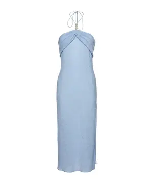 Magda Butrym Textured Strapless Maxi Dress With Decorative Beads - Blue