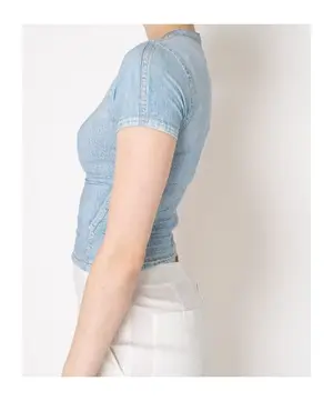 RAG  BONE Rag & Bone Crewneck Short-sleeved Denim T-shirt