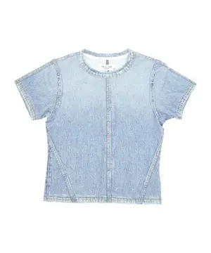 RAG & BONE Rag & Bone Crewneck Short-Sleeved Denim T-Shirt