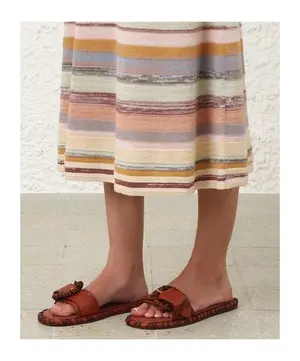 Zimmermann Alchemy Buckle Slippers - Brown