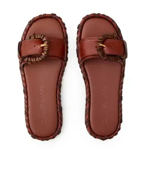 Zimmermann Alchemy Buckle Slippers - Brown