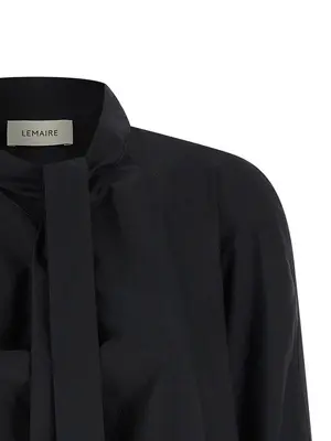 LEMAIRE Ascot Collar Relaxed Shirt - Squid Ink