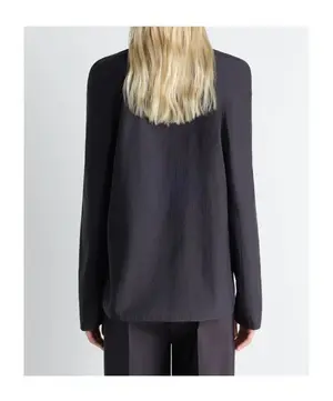 LEMAIRE Ascot Collar Relaxed Shirt - Squid Ink