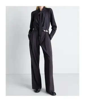 LEMAIRE Ascot Collar Relaxed Shirt - Squid Ink