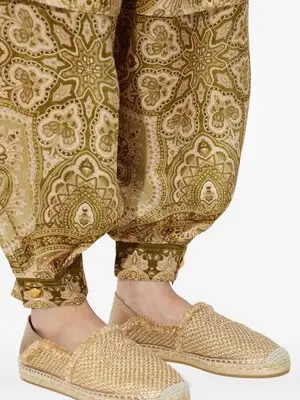 JIMMY CHOO Round Toe Braided Flats - Nude
