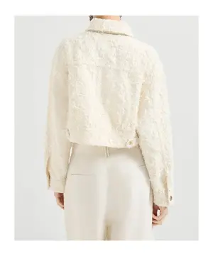 Brunello Cucinelli Fuzzy Dyed Denim Shirt Jacket - Light-colored