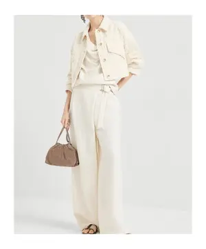 Brunello Cucinelli Fuzzy Dyed Denim Shirt Jacket - Light-colored