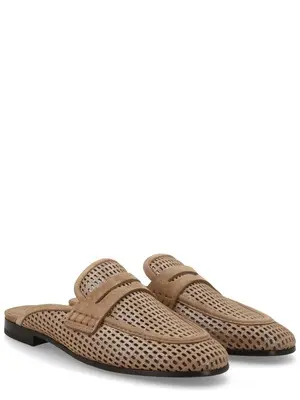Brunello Cucinelli Perforated Net Flat Mules