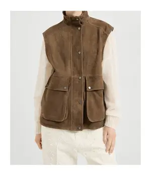 Brunello Cucinelli Sleeveless Zipper And Snap Front Vest