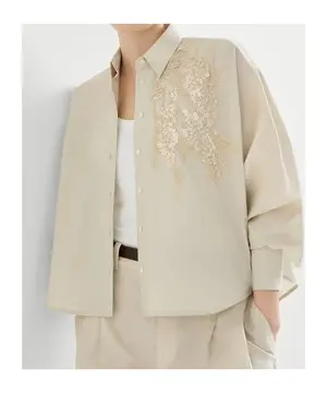 Brunello Cucinelli Embellished Long Sleeve Shirt