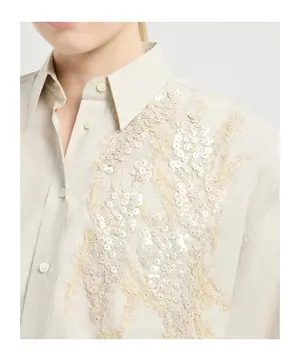 Brunello Cucinelli Embellished Long Sleeve Shirt