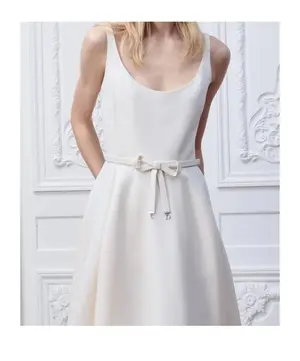 Dior Belted Lace-hem Dress
